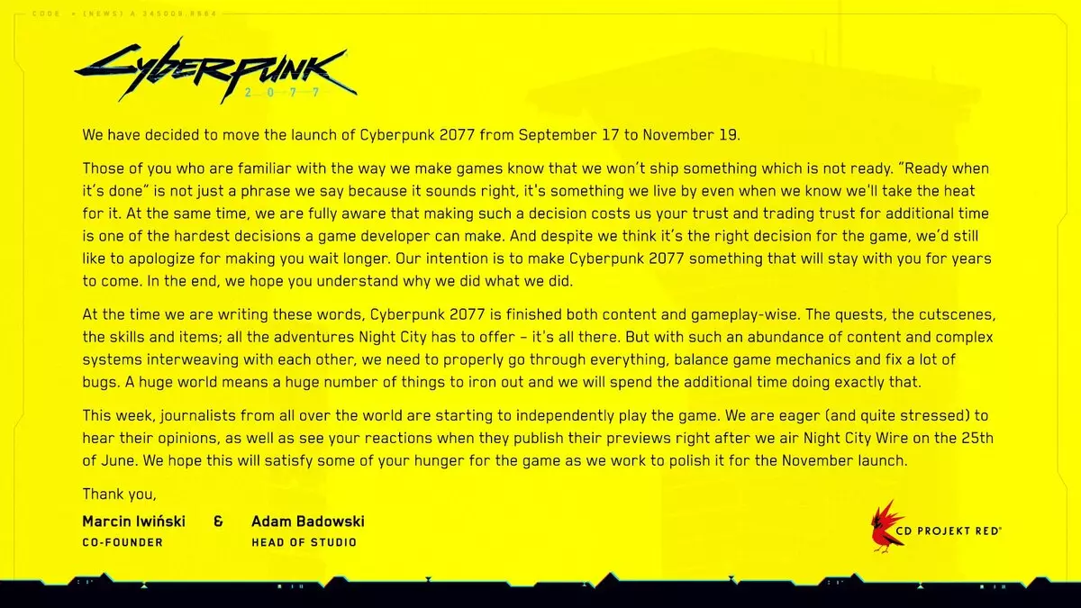 Di bawah peluncuran generasi baru? - Cyberpunk 2077 pindah lagi 11982_2