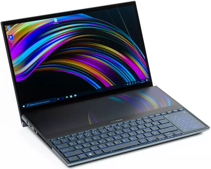 दोन स्क्रीनसह लॅपटॉप?! Asus Zenbook प्रो जोडू ux581gv विहंगावलोकन 1749_1