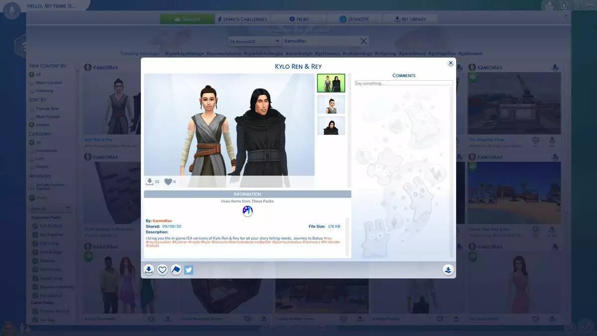 Геть «Диснеївський» канон! - Кайло Рен і Рей з «Зоряних воєн» стали закоханою парою в The Sims 4 2076_2