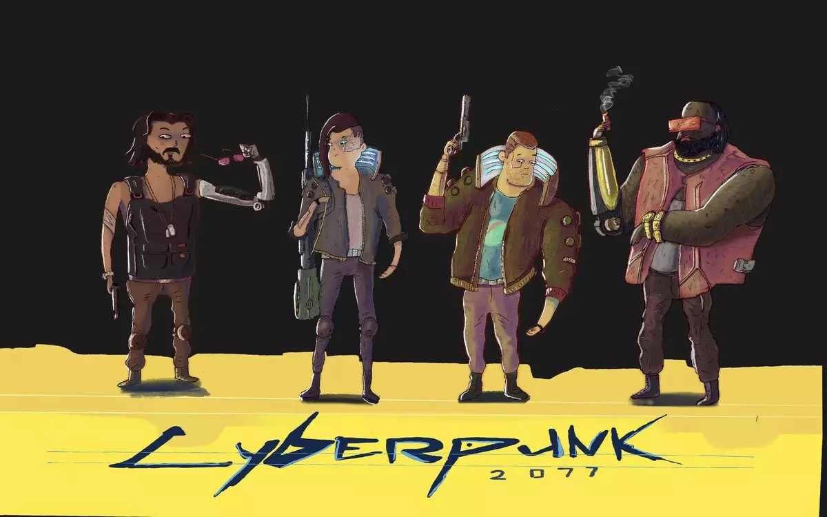 Cyberpunk 2077 gëtt an e faarwege Cartoon op Fan Konscht 23154_3