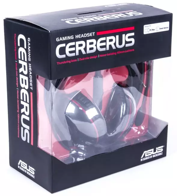 Asus cerberus - komportable nga headset sa dula sa duha nga mikropono 31068_1