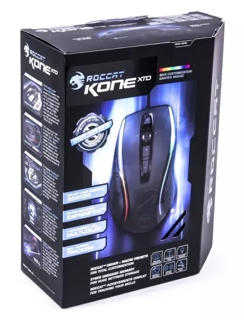 Roccat Kone XTD agus dath íon - mouses léasair le dearadh clasaiceach agus bogearraí suimiúla 33053_1