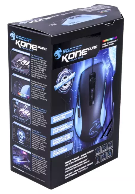 Roccat Kone XTD agus dath íon - mouses léasair le dearadh clasaiceach agus bogearraí suimiúla 33053_2