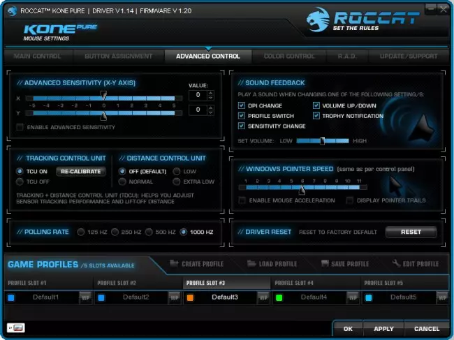 Roccat Kone XTD agus dath íon - mouses léasair le dearadh clasaiceach agus bogearraí suimiúla 33053_22