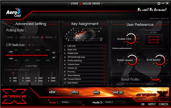 AEROCOOL Strike-X Blast - Easy simetrical Game Mouse na may 11 na mga pindutan 34264_13