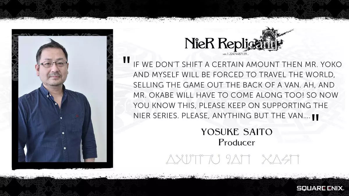 Yoko Taro does not doubt the failure of the Nier Replicant Ver. 1.22474487139. 4981_2